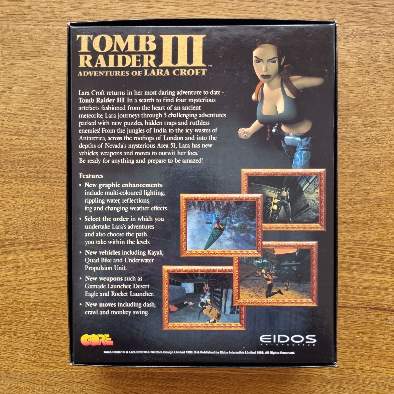 Tomb Raider III – Adventures of Lara Croft – PC big box - Villa og Vejbod