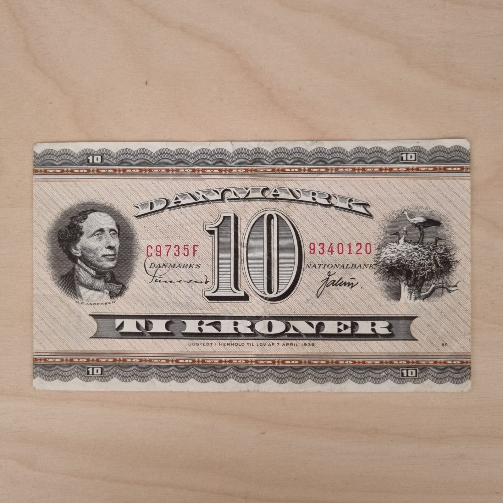 10 kroner – pengeseddel – Danmark – H. C. Andersen - Villa og Vejbod